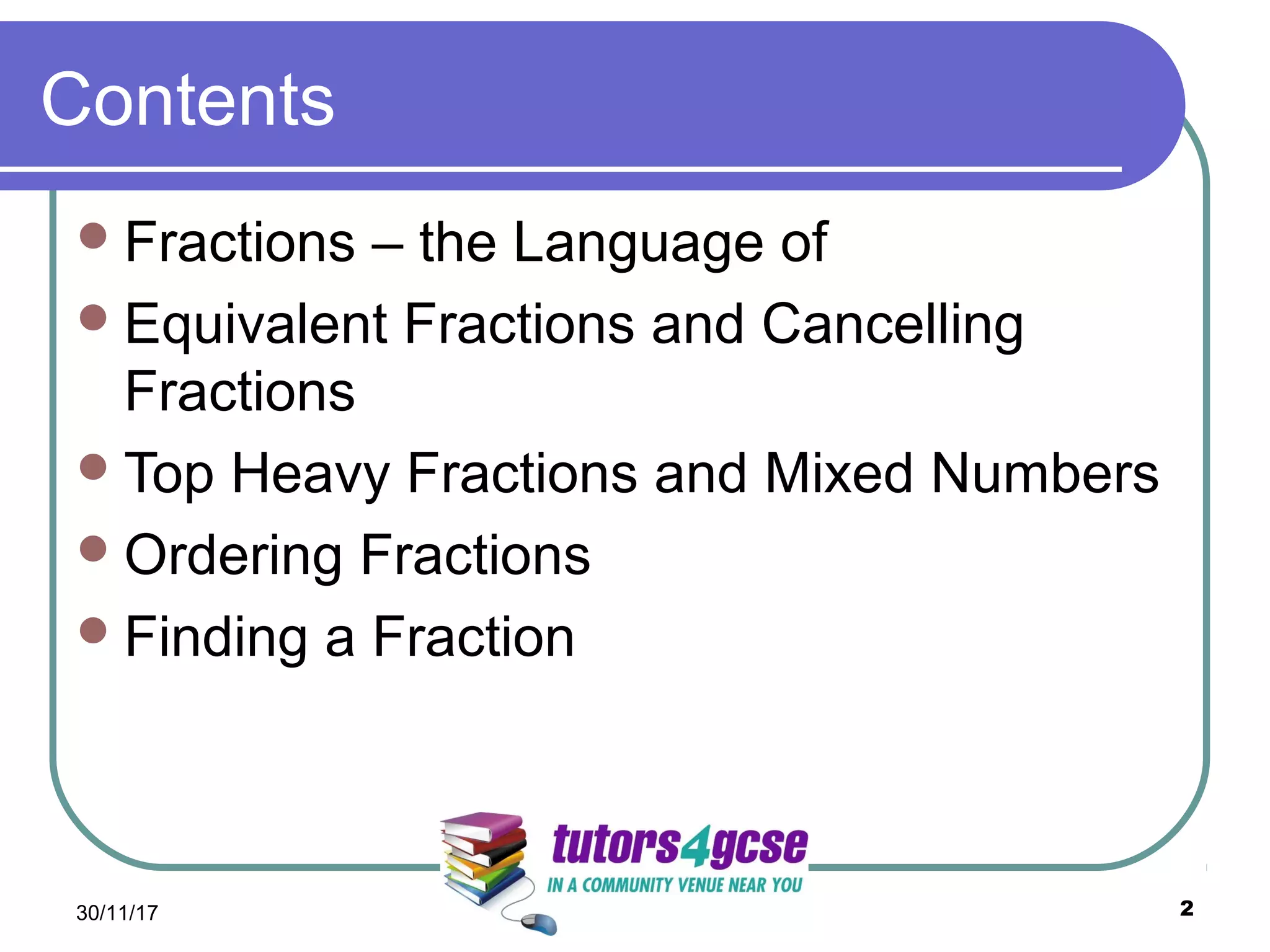 Fractions percentages gcse | PPT