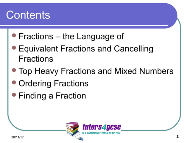 Fractions percentages gcse | PPT