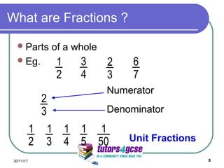 Fractions percentages gcse | PPT