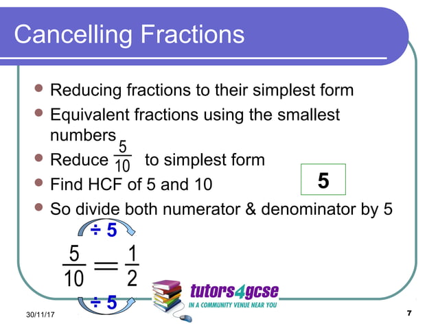 Fractions percentages gcse | PPT