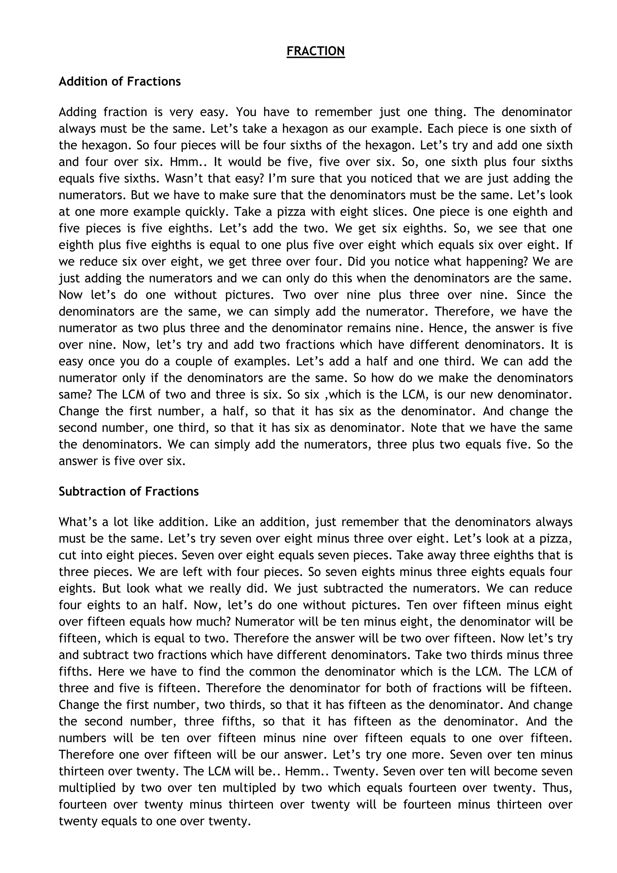 Fraction scripts | PDF