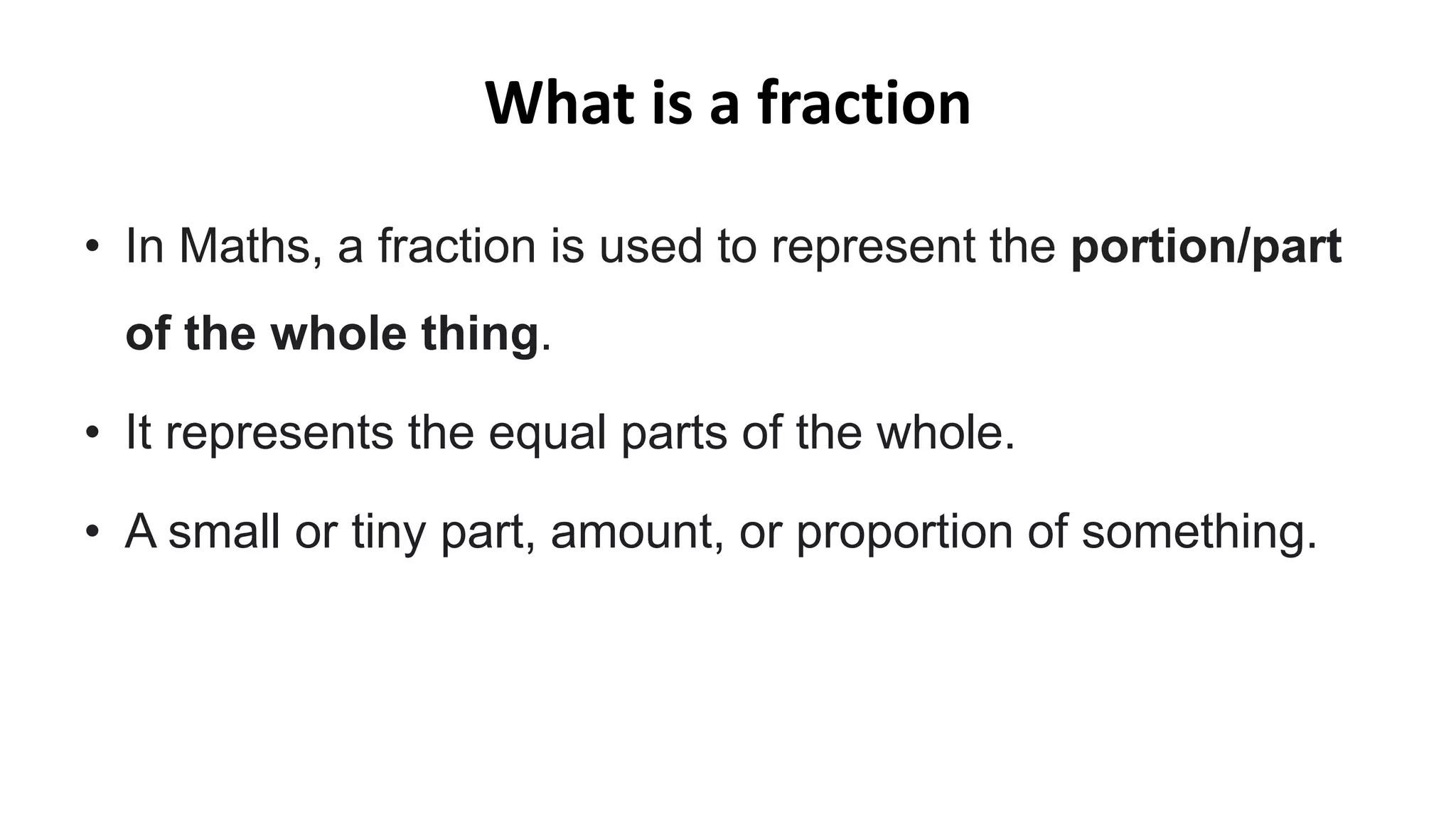 Fractions in Mathematics | PPTX