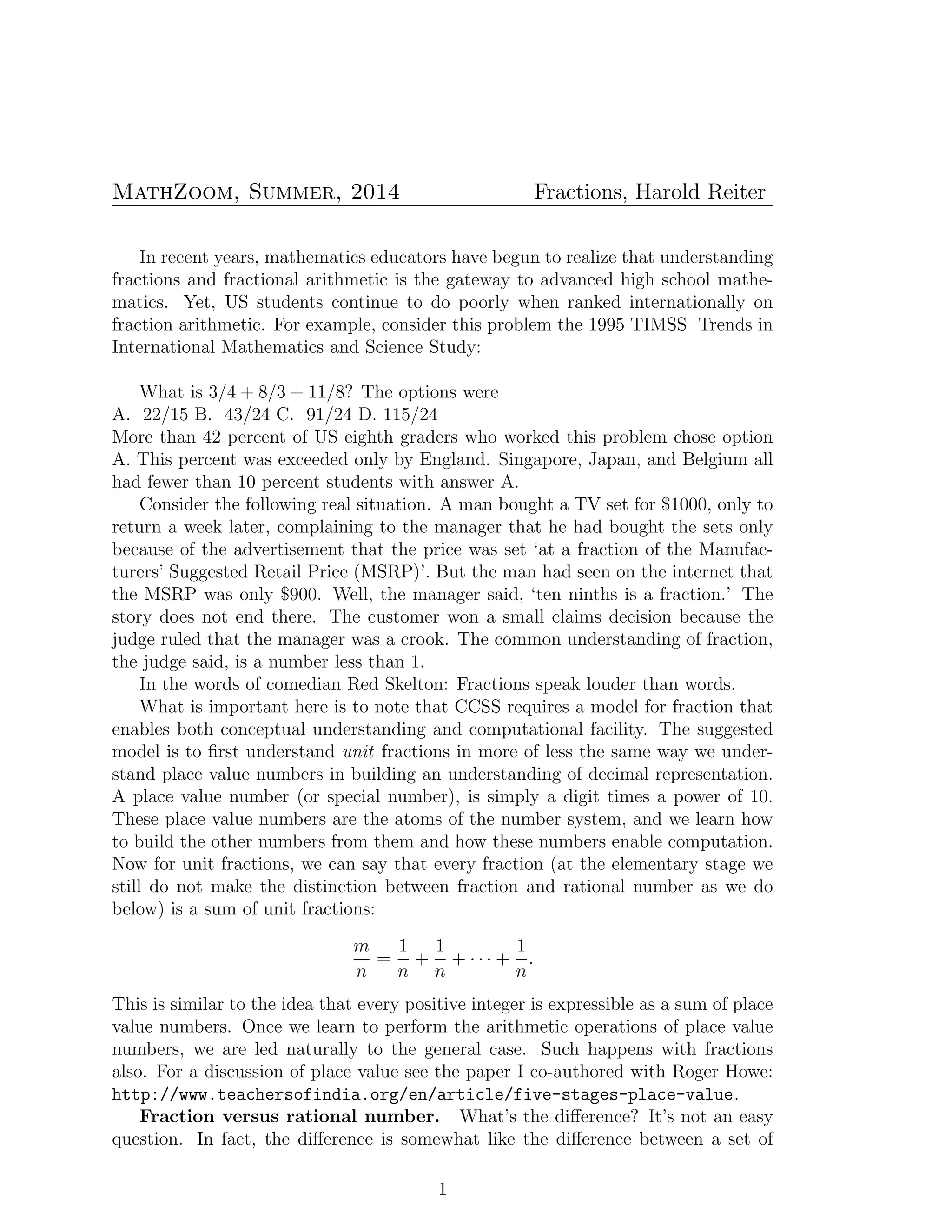 Fractions | PDF