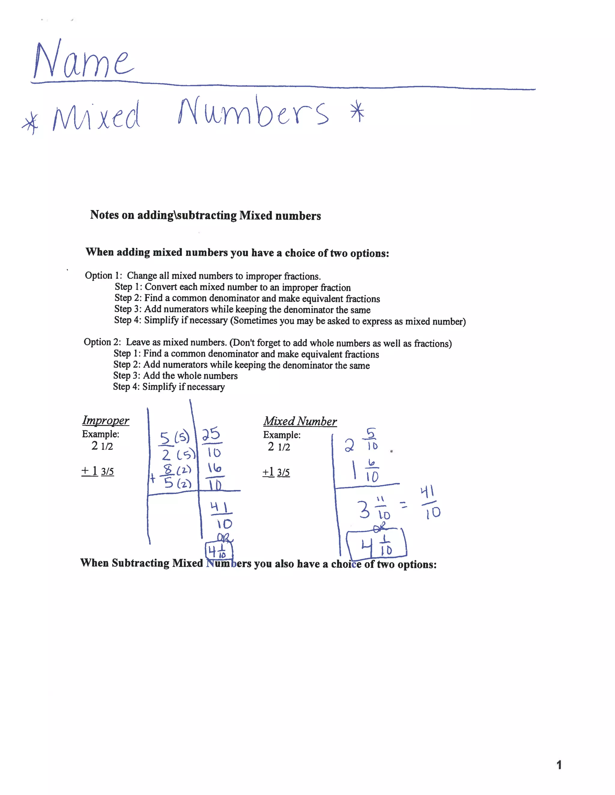 Fraction study guide 2011 adding and subtraction | PDF