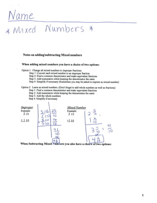 Fraction study guide 2011 adding and subtraction | PDF