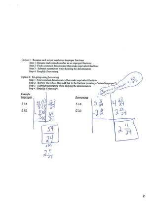 Fraction study guide 2011 adding and subtraction | PDF