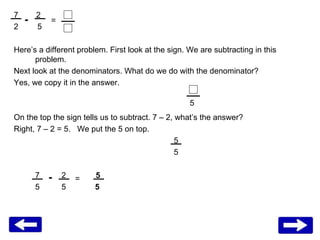 Fractions with like Denominators | PPT
