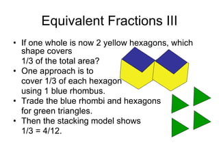 Fractions with pattern blocks (worksheet 9 a).pptx | Physics | Science
