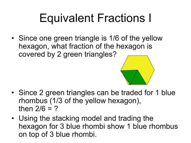 Fractions with pattern blocks (worksheet 9 a).pptx | Physics | Science
