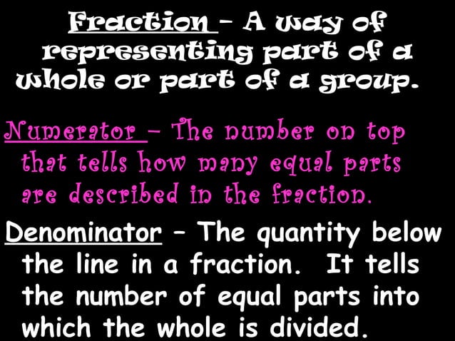 Fraction vocabulary | PPT