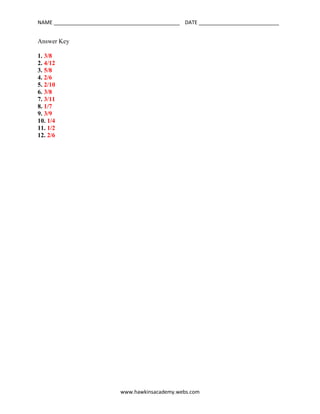 Fraction word problems | DOCX