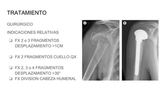 FRACTURA HUMERO PROXIMAL, ANATOMIA, DIAGNOSTICO Y TTO | PPTX