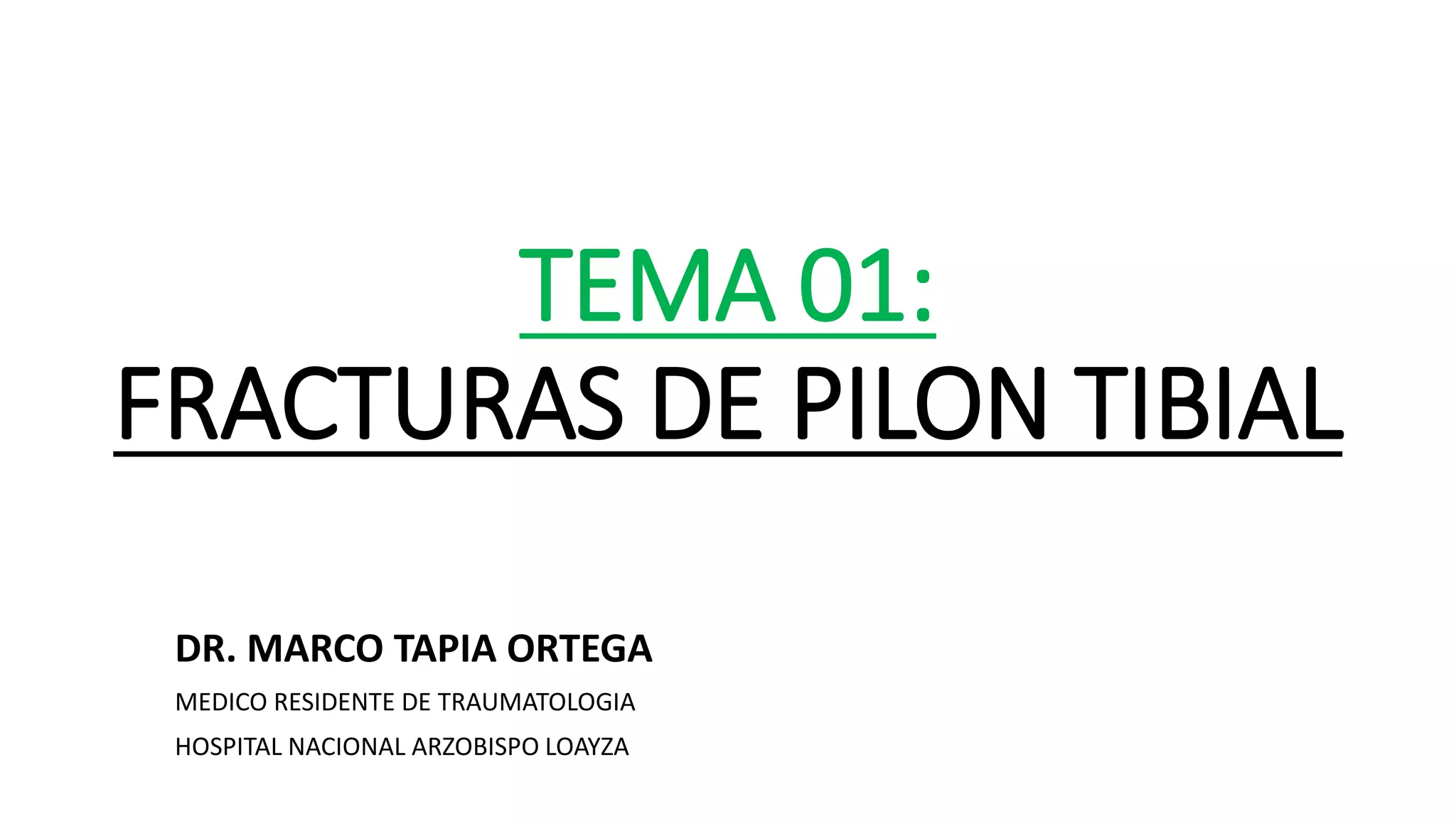 Fracturas de pilon tibial 2020 | PPT