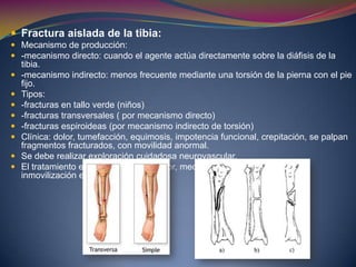 Fracturas de tibia y peroné, fisioterapia | PPTX