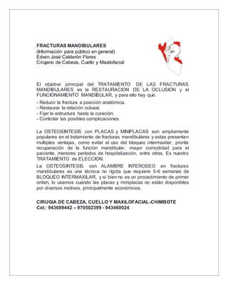 FRACTURAS MANDIBULARES | DOCX