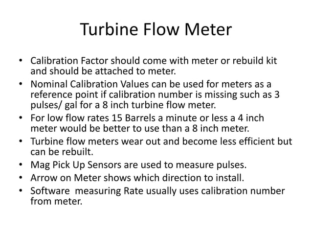 Frac turbine flow meters and mag meters | PPT