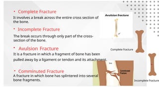 Fracture.pptx with its type and causes and pathophysiology and clinical manifestation | PPTX