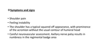 Fracture and dislocation of the shoulder girdle | PPTX