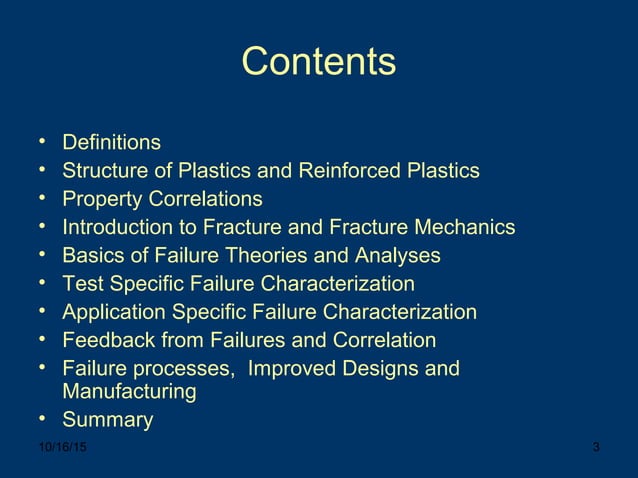 Fracture and failure analyses of plastics and reinforced plastics | PPT