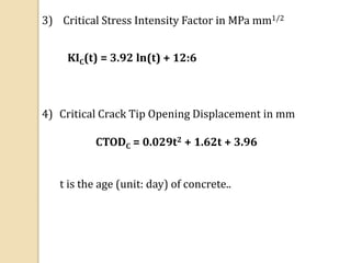 Fracture mechanics-based method for prediction of cracking | PPT