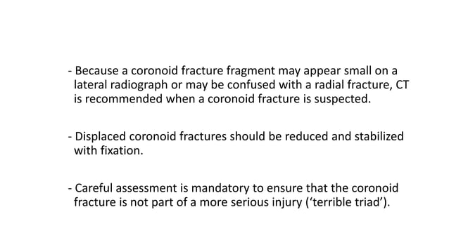 Fracture coronoid process of ulna