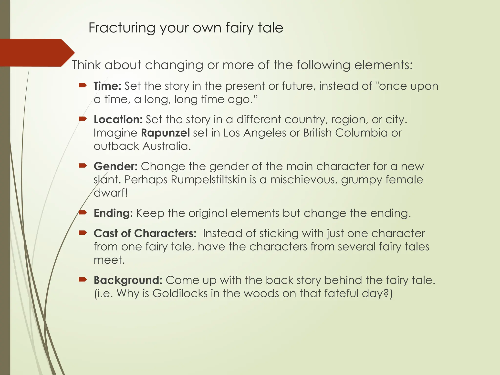 Fractured Fairy Tales. Narrative overview | PPTX