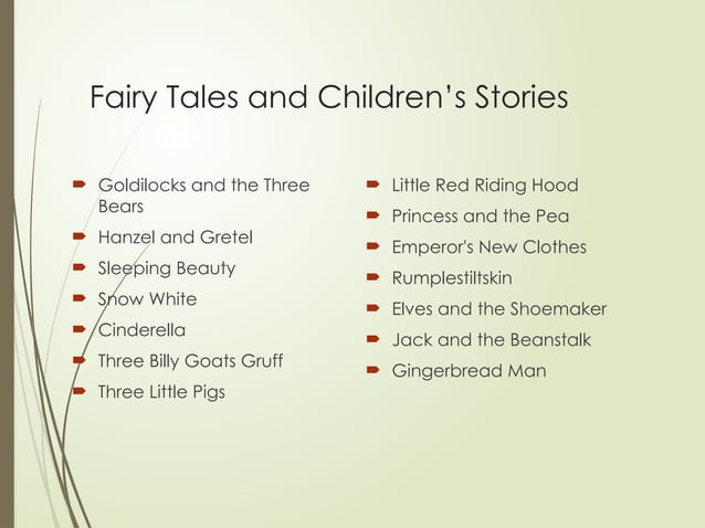 Fractured Fairy Tales. Narrative overview | PPTX