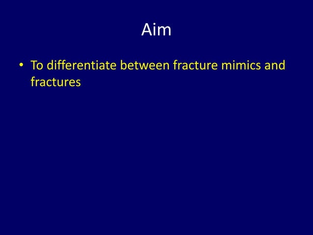 Fracture Mimics Dr. Muhammad Bin Zulfiqar | PPT