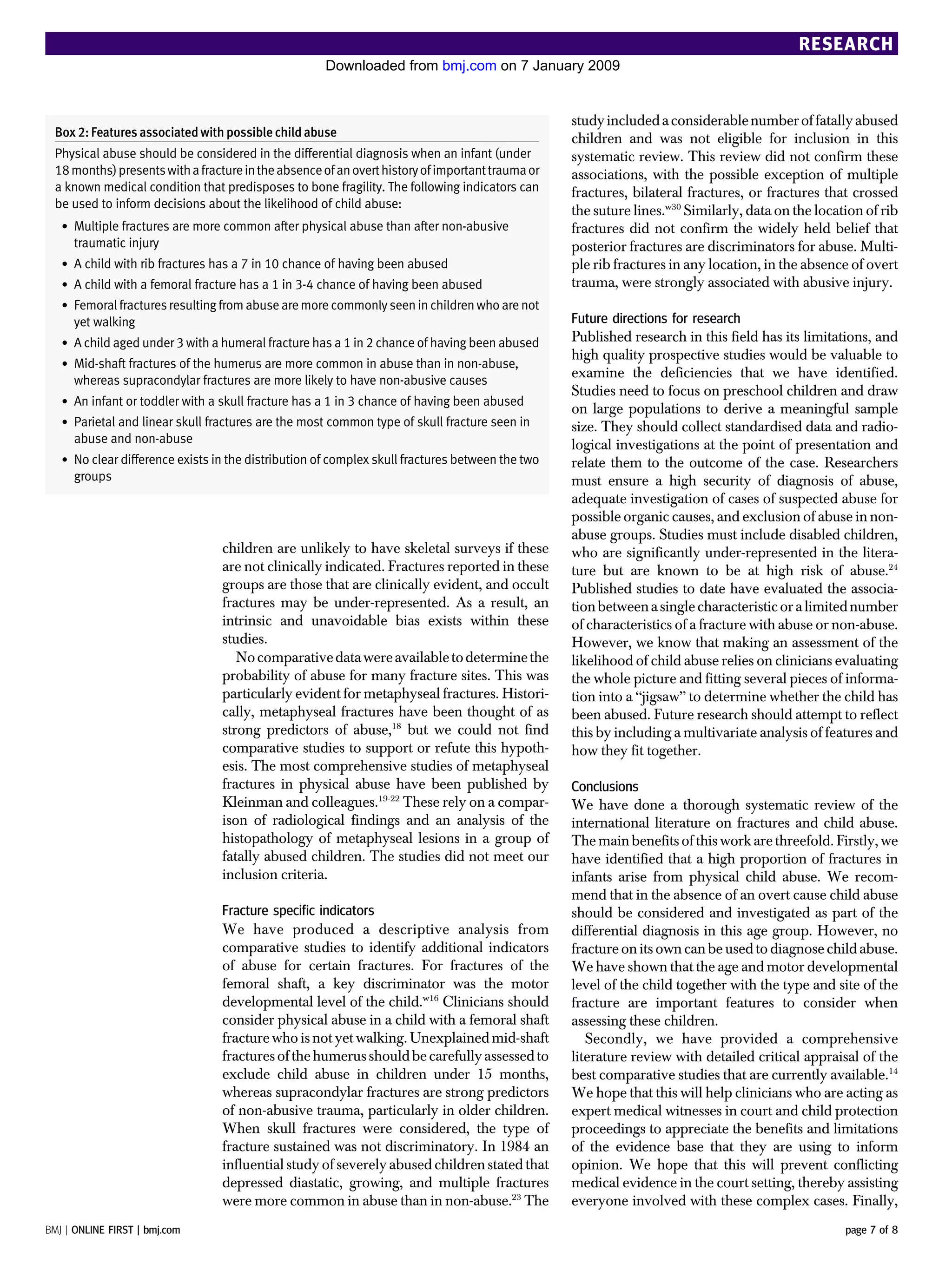 Fracture patterns abuse kemp bmj 2008 | PDF | Injuries | Diseases and ...