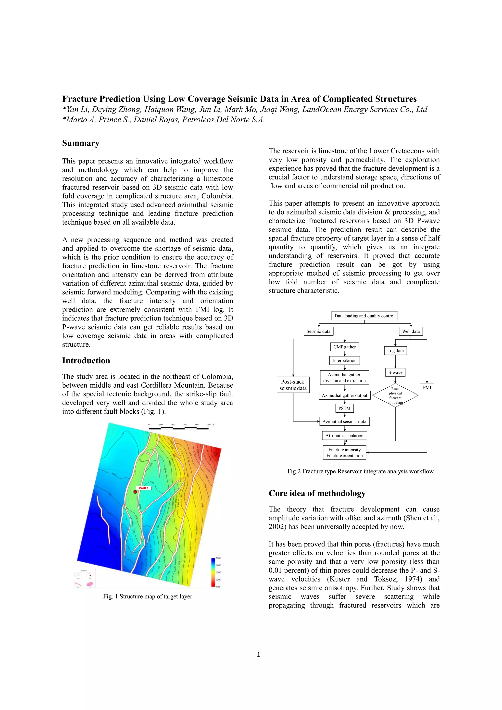 Fracture Prediction Using Low Coverage Seismic Data In Area Of