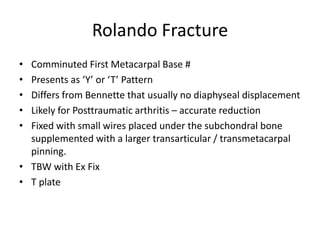Fractures and dislocations of hand | PPTX
