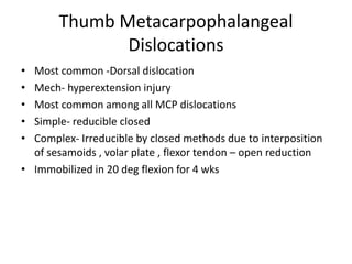 Fractures and dislocations of hand | PPTX