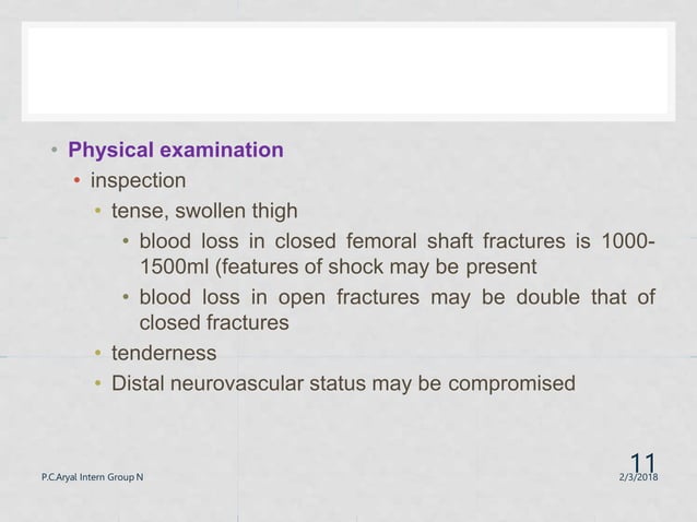 fracture shaft of femur.pptx | First Aid | Injuries