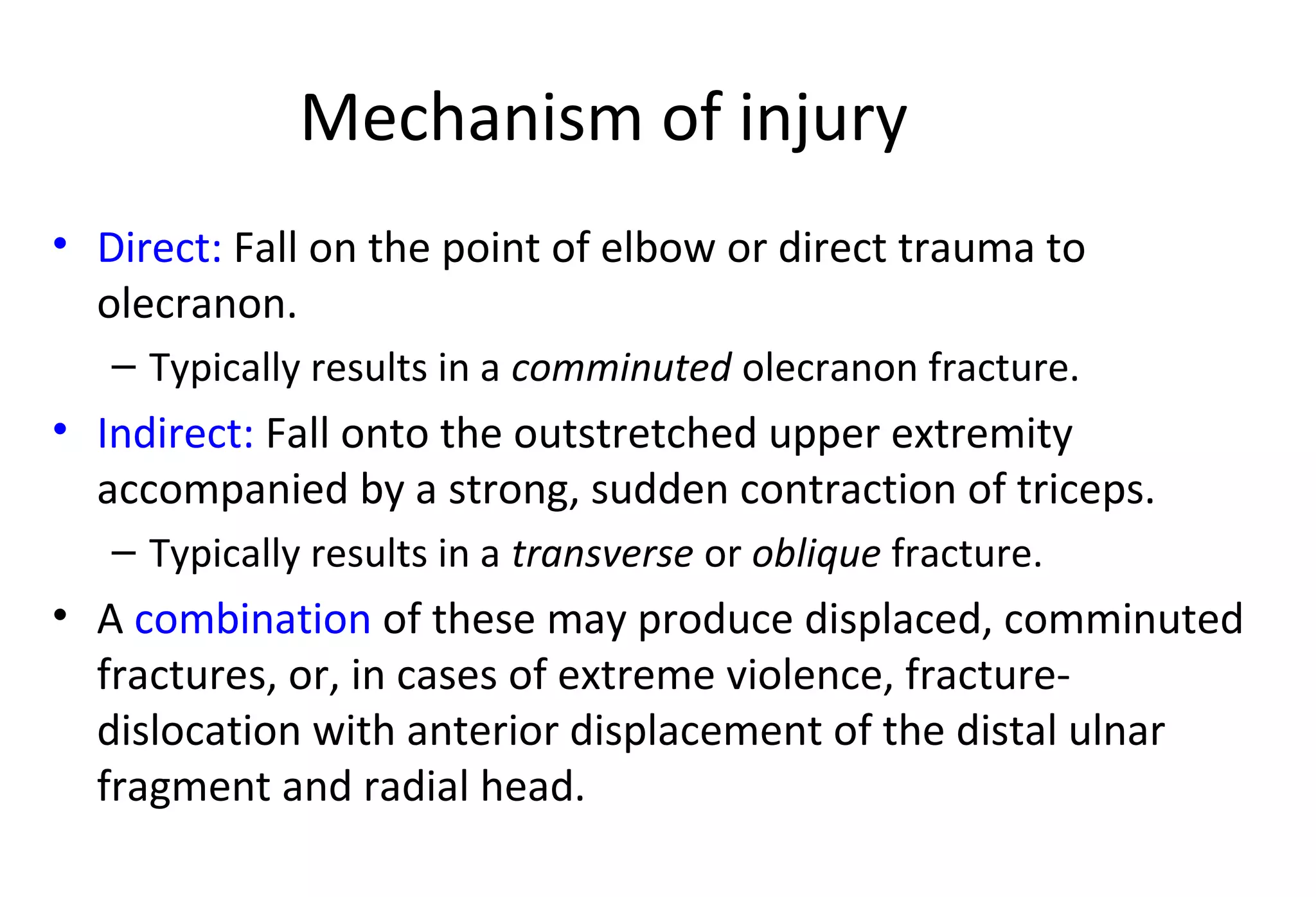 Fractures of the olecranon | PPT