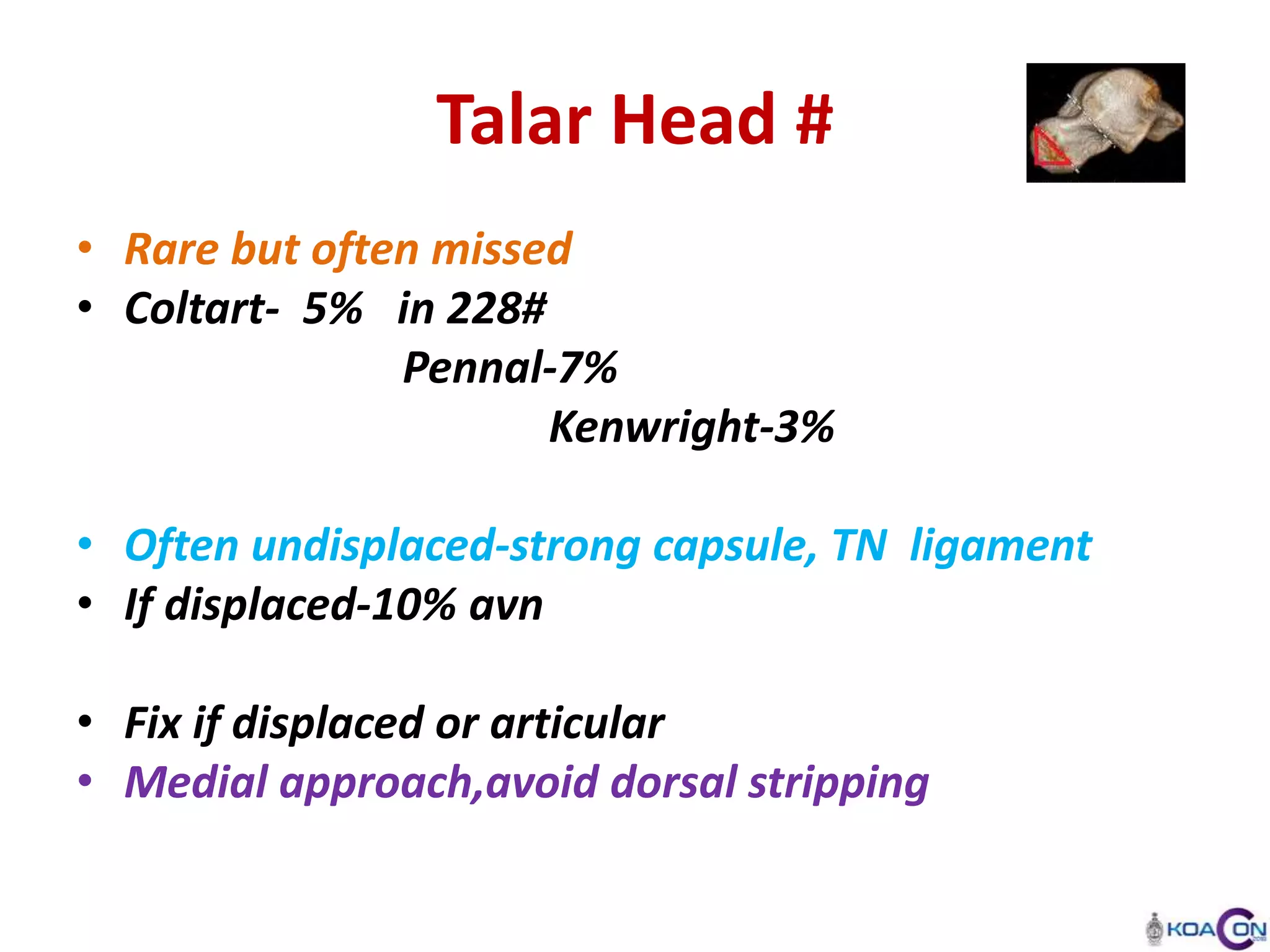 Fracture talus surgical options-dr mohamed ashraf-hod orthopaedics govt ...