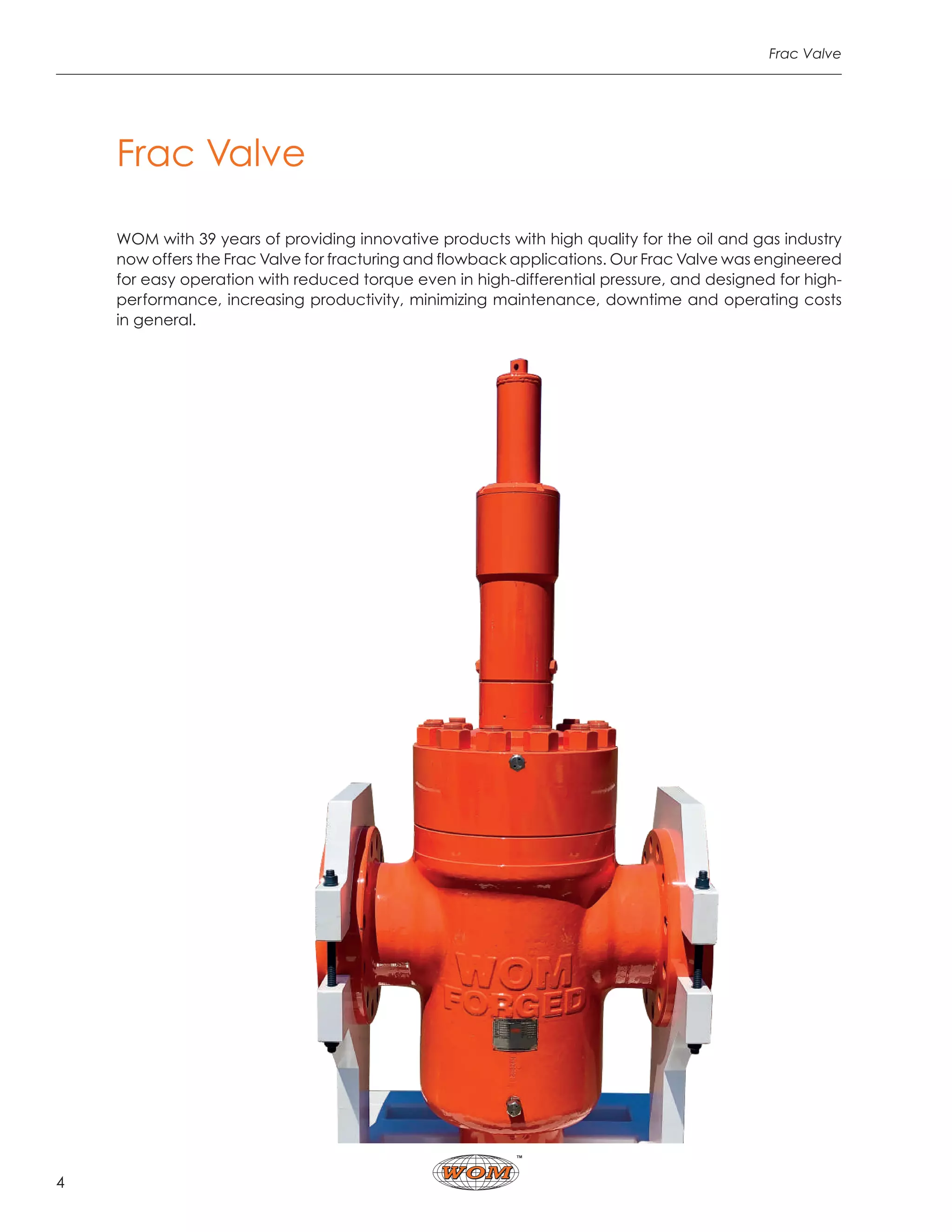 Frac Valve, Frac Valve Oilfield Equipment - WOM Group | PDF