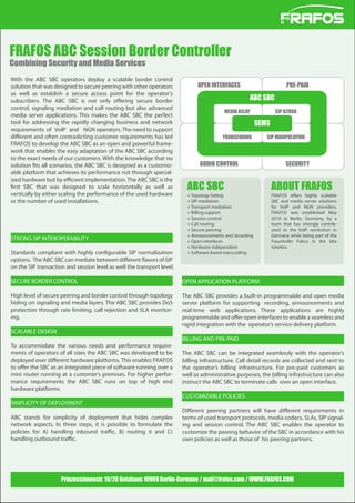 FRAFOS ABC Session Border Controller | PDF
