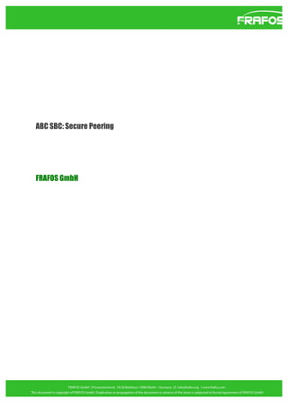 Frafos ABC SBC - Secure peering | PDF