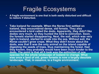Fragile ecosystems and technology dissemination | PPT