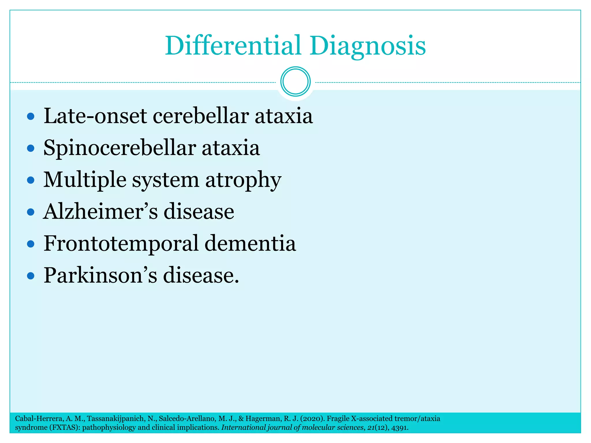 Fragile X Associated Tremor Ataxia Syndrome | PPTX