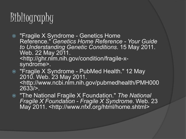 Fragile x Syndrome 2.0 | PPTX