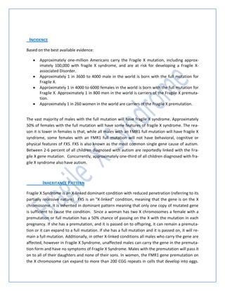 Fragile x syndrome | DOCX | Brain and Nervous System Disorders ...
