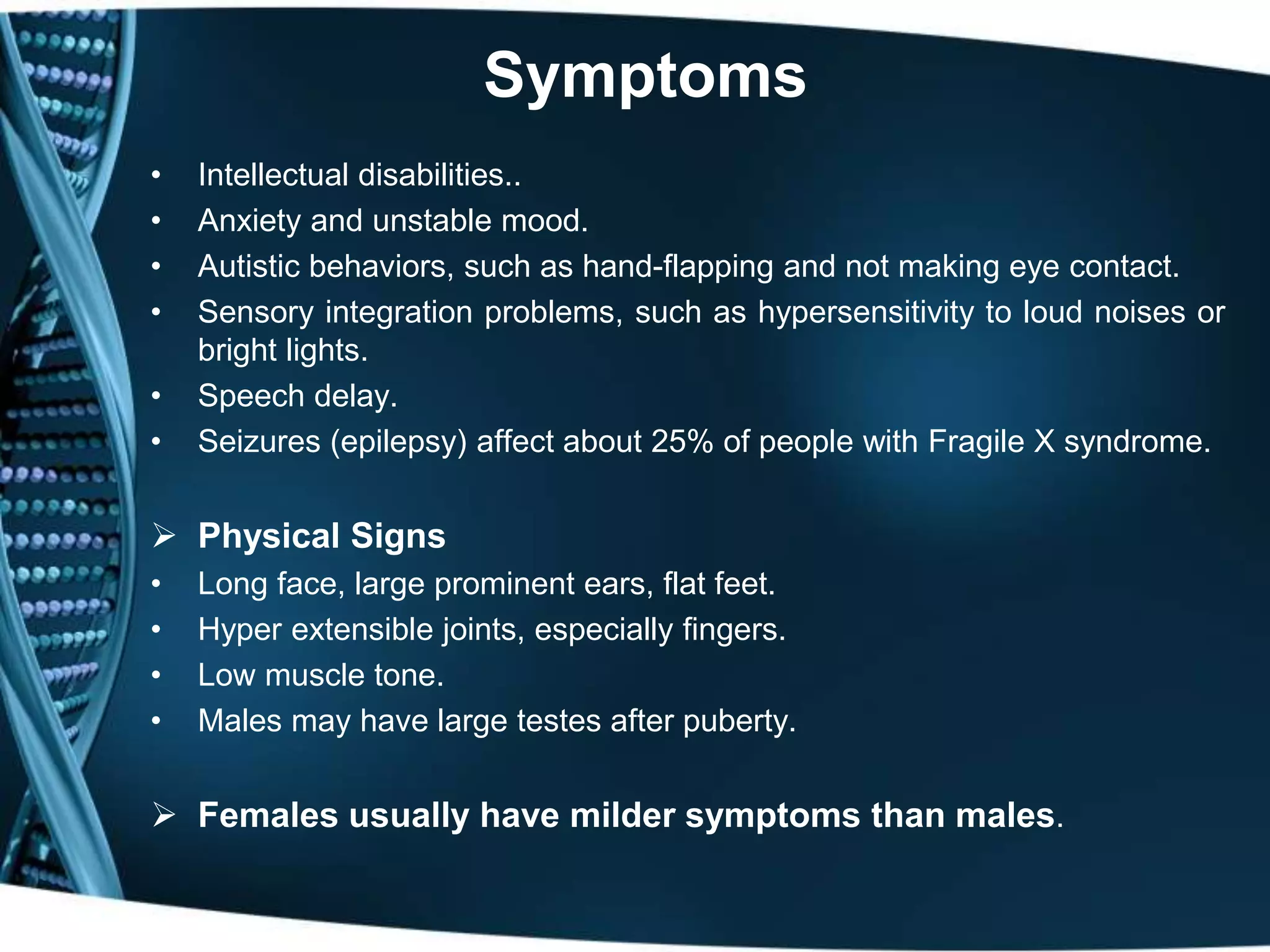Fragile x syndrome | PPTX