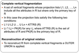 Fragmentation and types of fragmentation in Distributed Database | PPTX