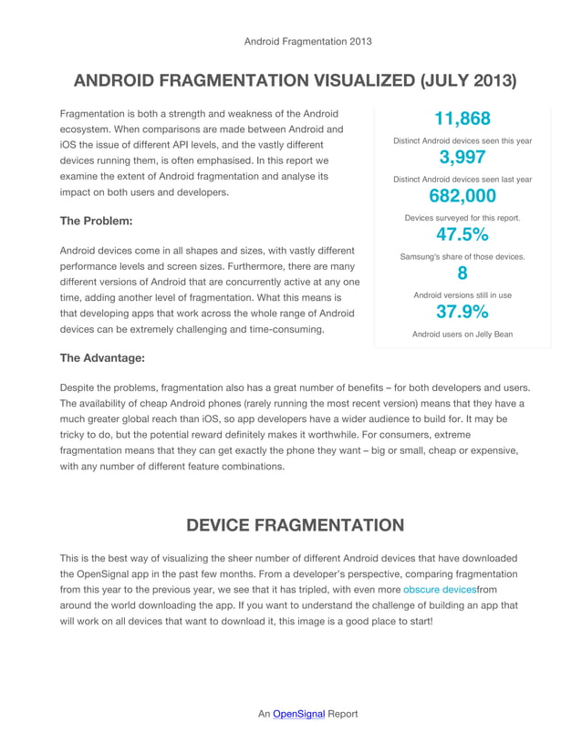 Android fragmentation 2013 | PDF