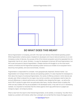 Android fragmentation 2013 | PDF