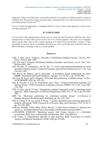 Fragmentation as a Part of Security in Distributed Database: A Survey | PDF