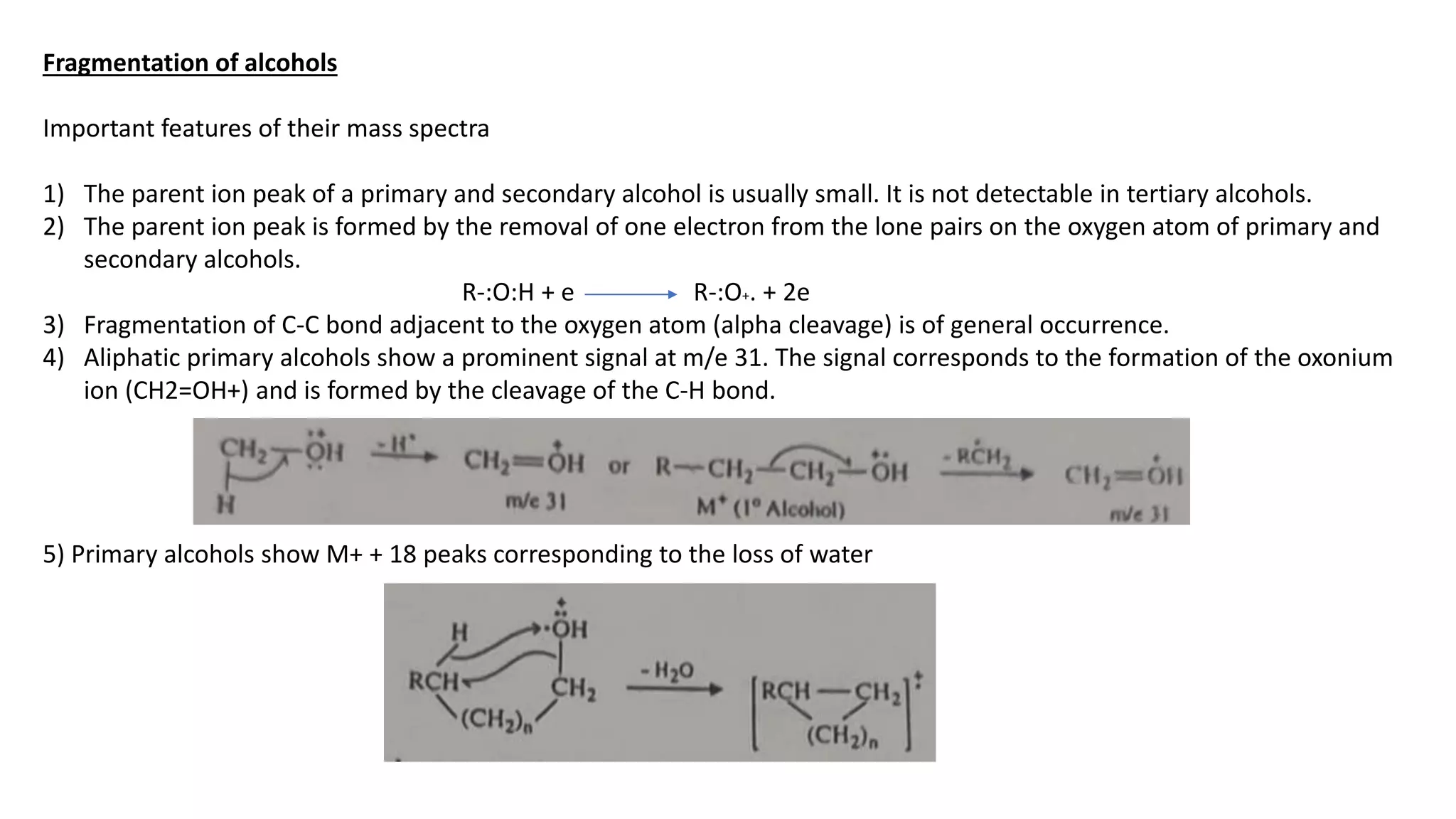 Fragmentation of different functional groups | PPTX