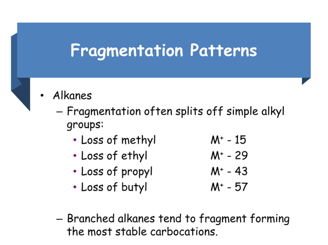 Fragmentation Pattern of Mass Spectrometry | PDF