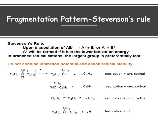 Fragmentation Pattern of Mass Spectrometry | PDF
